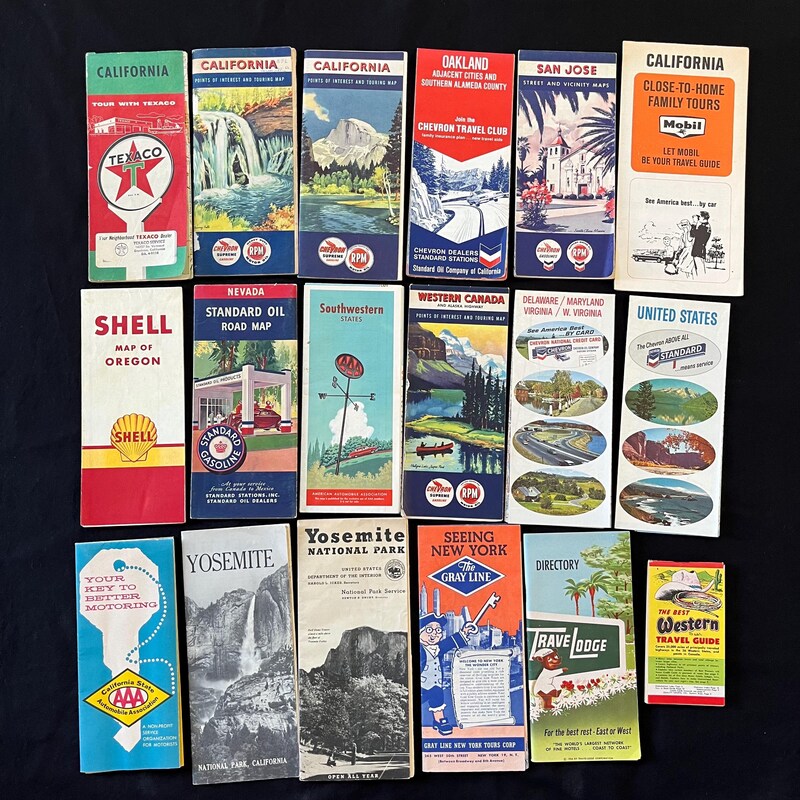 Vintage Road Maps - Etsy