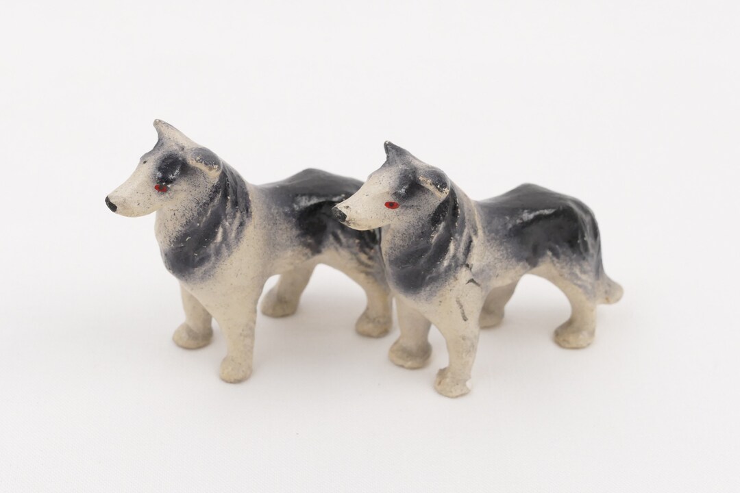 Lot of 2 Antique Composition Wolf Figurines - Germany - Nativity ...