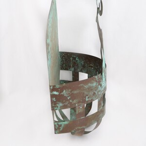 Vintage Oxidized Copper Deer Wall Mount Hanging Basket Porch Mount ...