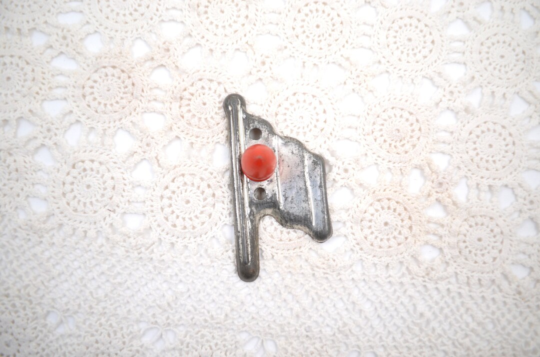 Vintage 1940s Red Wood Handled Flag Cookie Cutter - Classic Aluminum ...