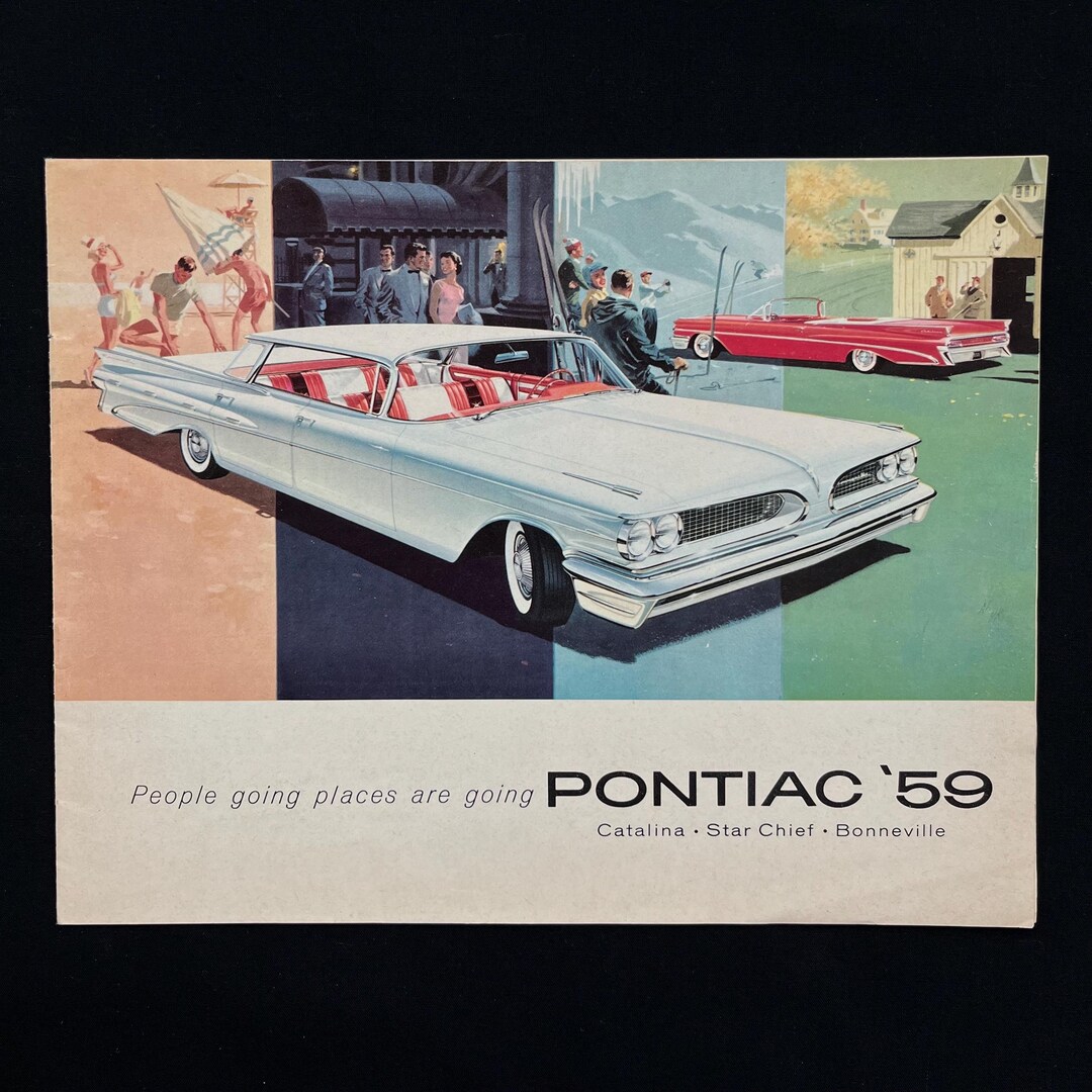 Original Vintage 1959 Pontiac Sales Booklet - Pontiac Car Models 14 ...