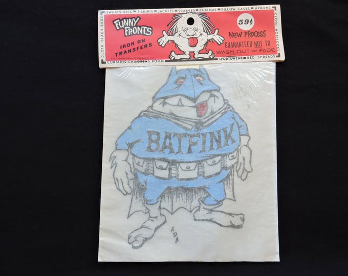 Vintage 1970's Funny Fronts Iron on Transfer - Batfink Batman Parody ...