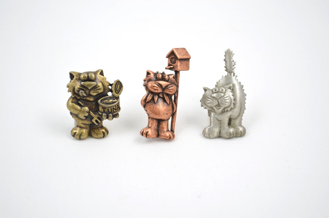 Vintage JJ Cat Pins - Set of 3 Pins - Silver - Gold - Copper ...