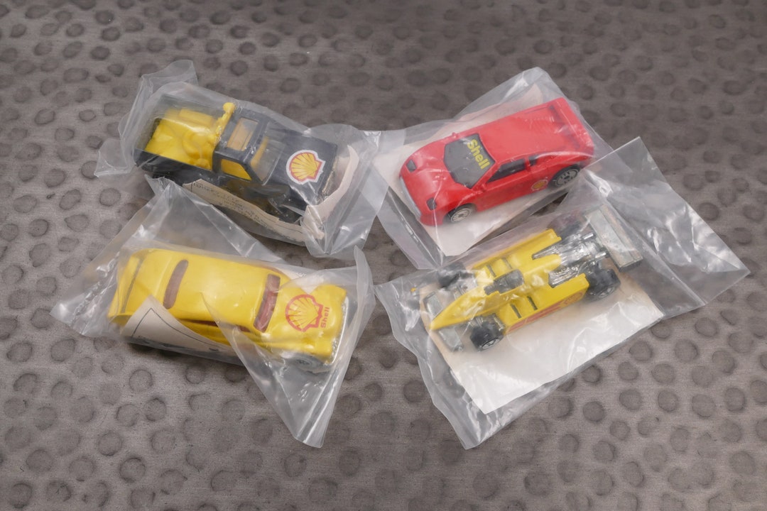 Set of 4 Vintage 1990s Hot Wheels Shell Gas Station Promo Cars Complete ...