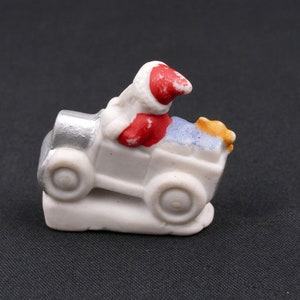 Antique German Bisque Santa Claus Miniture Figurine Santa Driving Car ...