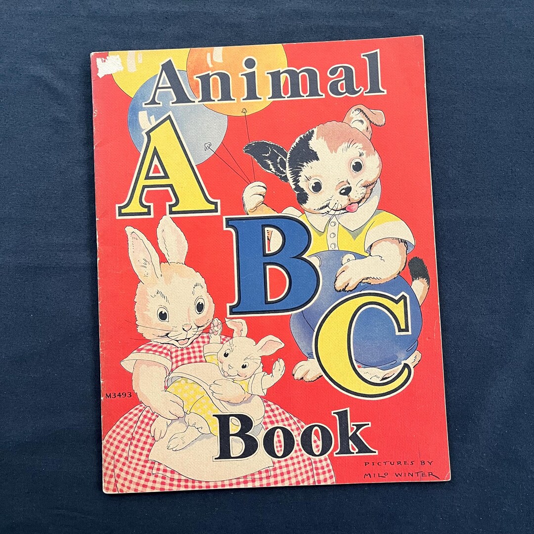 Vintage Animal ABC Book 1930's Merrill Publishing Children's Nursery ...
