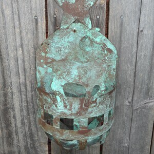 Vintage Oxidized Copper Deer Wall Mount Hanging Basket Porch Mount ...
