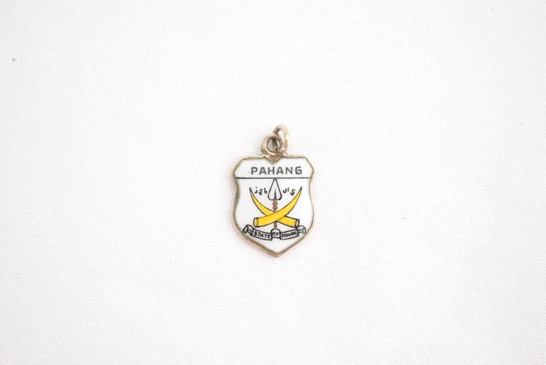 Vintage Pahang Malaysia Travel Shield Crest Charm - Enamel on 800 ...