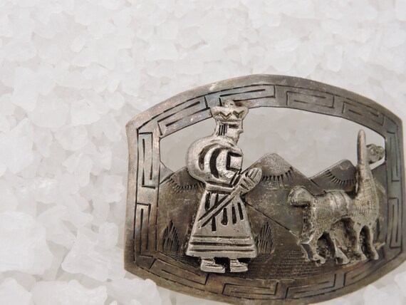 Vintage 1960's Peru Sterling Silver Alpaca and Herder… - Gem