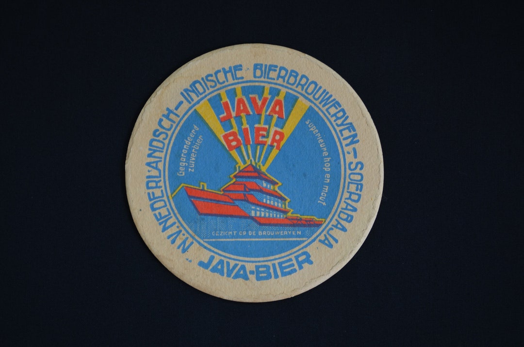 Antique 1930's Java Bier Coaster Original Indionesian Brewery Coaster ...