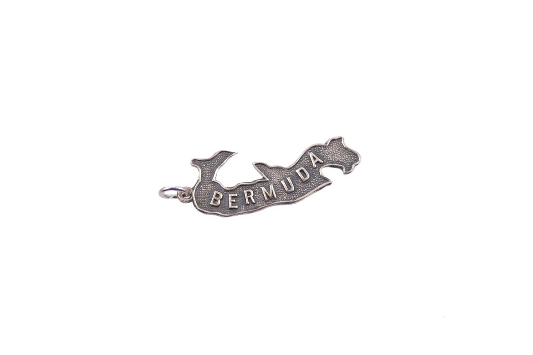 Vintage 1960s Bermuda Sterling Silver Souvenir Charm - Island Map ...