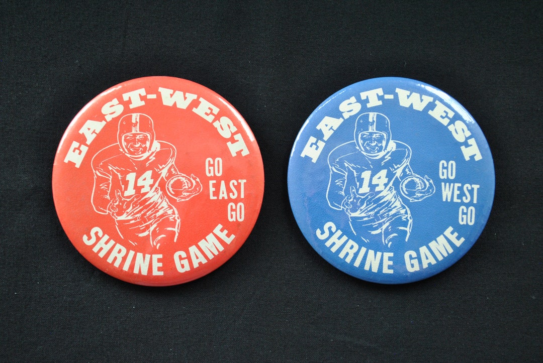 Vintage 1960's 1970's East-west Shrine Game Football Pinback Buttons ...