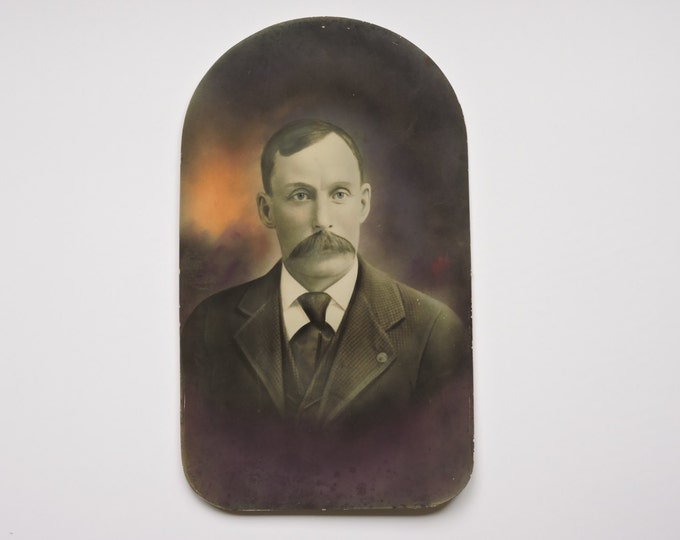 Antique 1920's Tinted Cathedral Style Portrait of Gentelman - Chicago ...