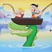Fred & Barney Fishing the Flintstones 16x20 Giclee Limited Edition Art ...
