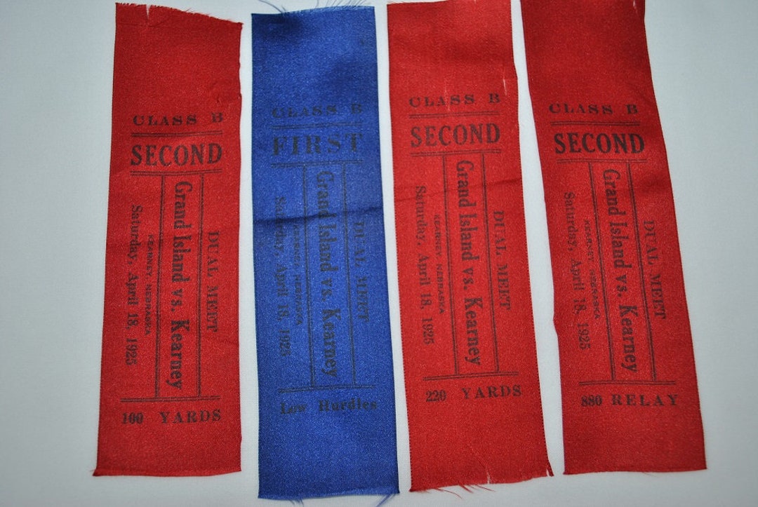 Vintage 1925 Nebraska Track and Field Ribbons Grand Island Vs. Kearney ...