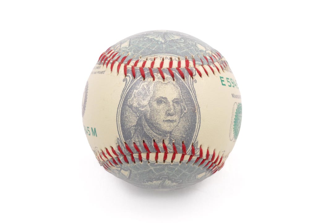 Vintage 1990s Unforgettaball Dollar Bill Design Baseball - Novelty ...