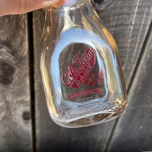 Vintage Cole Farm Dairy Half Pint Square Glass Bottle Biddleford, Maine ...