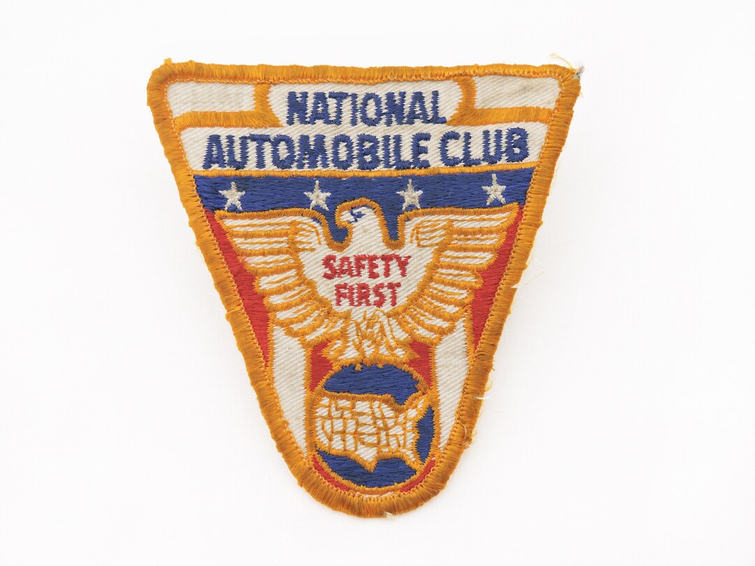 Vintage National Automobile Club safety First Patch Embroidered Cloth ...