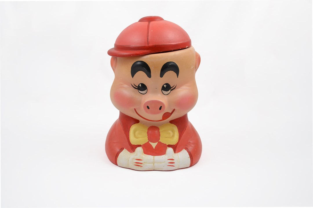 Vintage 1940's Paddy Pig Ceramic Cookie Jar Cookie Canister Boy Pig ...