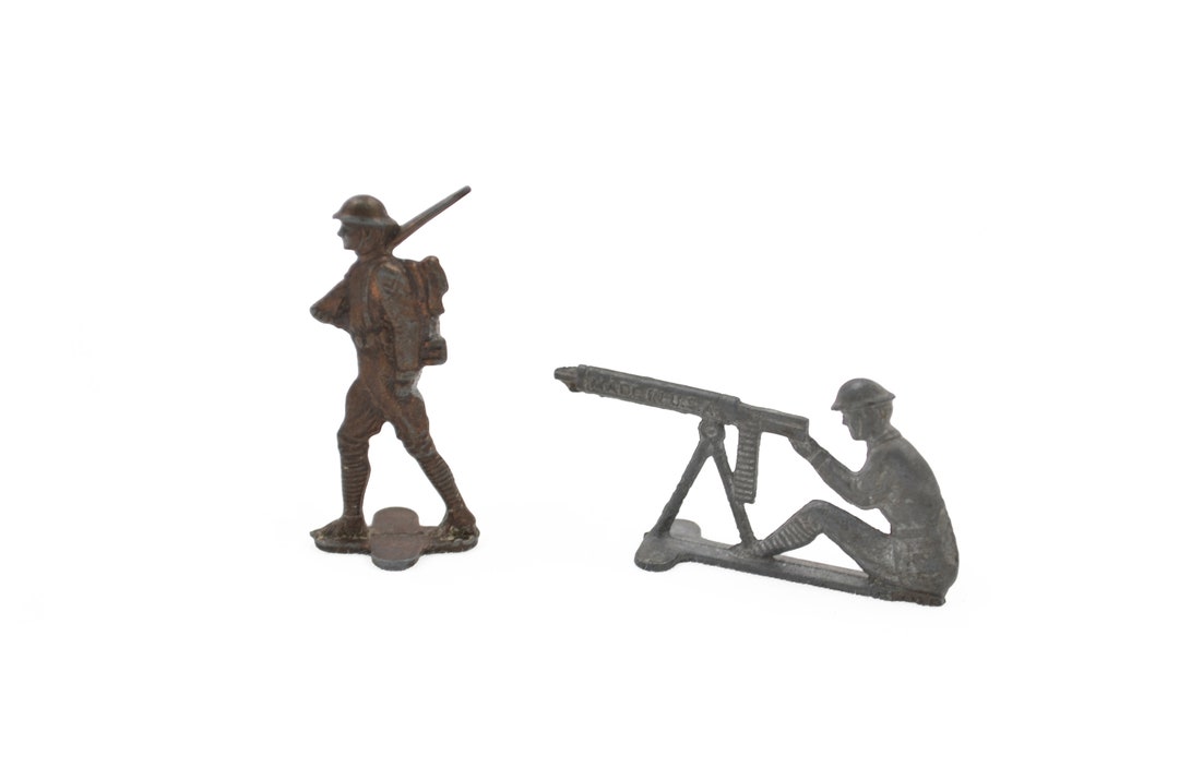 Antique 1920's Metal Cracker Jack Soldier Stand up Toys Marching ...