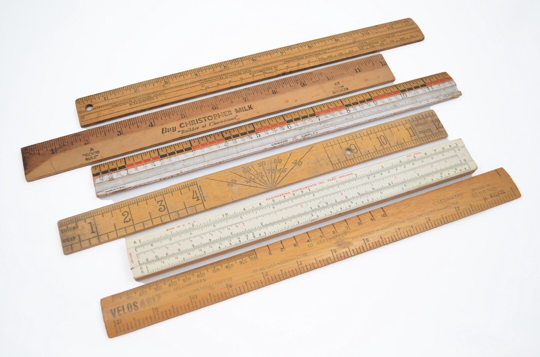 Vintage Wooden Ruler Lot 6 Wood Rulers 1940's & 1950's Christopher ...