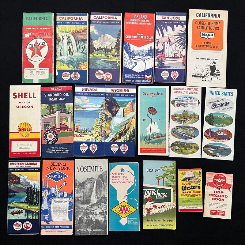 Vintage Road Maps - Etsy