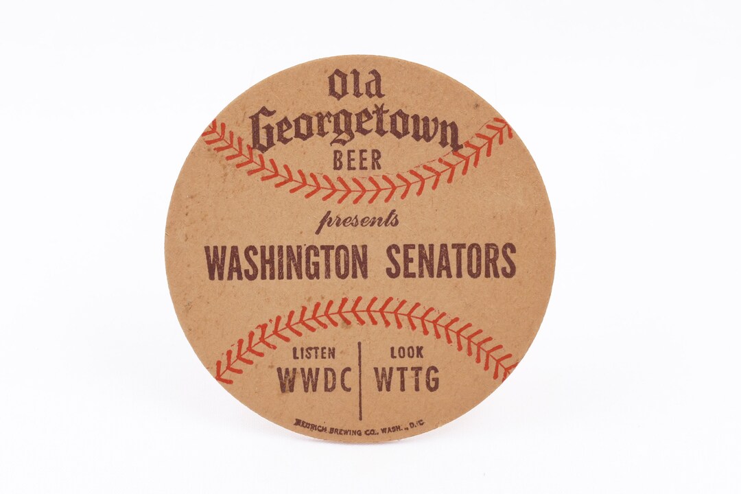Vintage 1950s Washington Senators Baseball Old Georgetown Beer Coaster ...