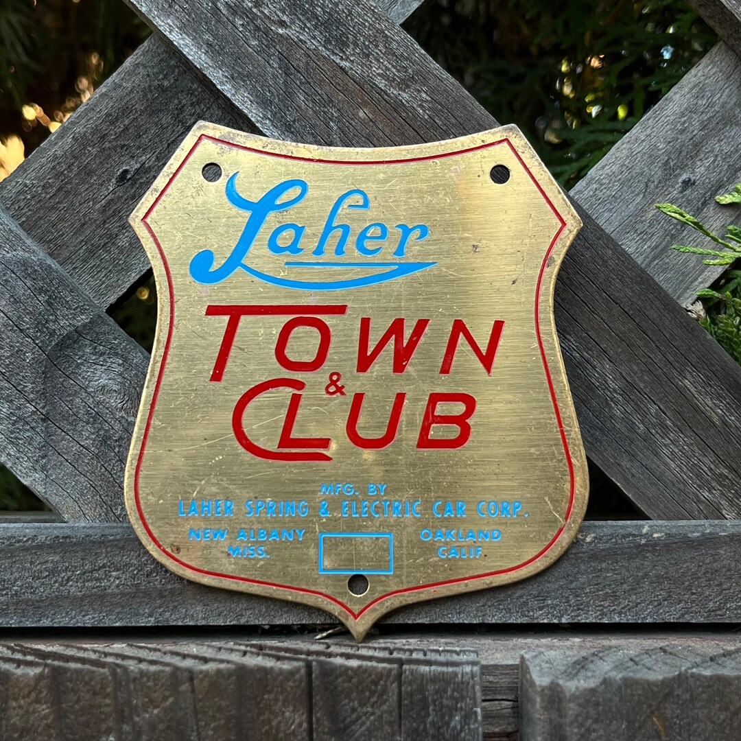 Vintage Laher Town & Club Electric Golf Cart Emblem Badge - Etsy
