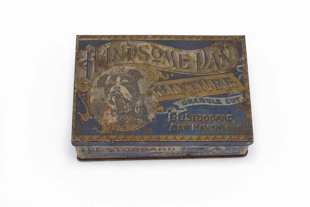 Antique Handsome Dan Mixture Tobacco Tin - Yale Bulldog Mascot - LL ...