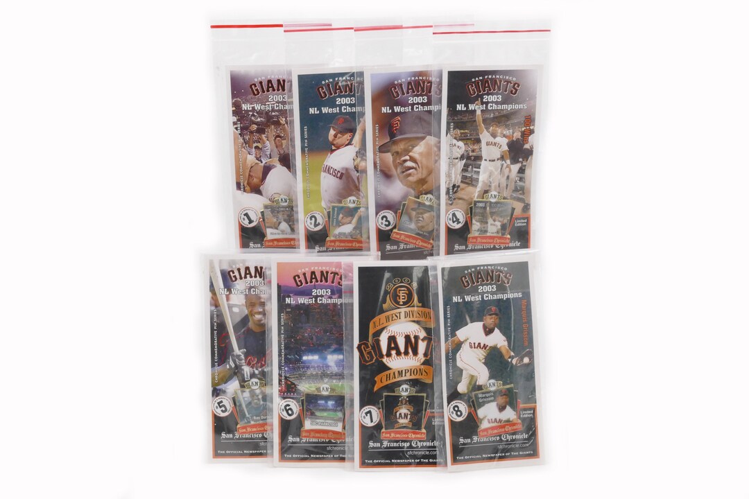 Complete Set of 8 San Francisco Giants 2003 Season NL West Champions ...