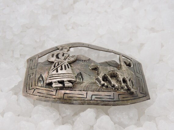 Vintage 1960's Peru Sterling Silver Alpaca and Herder… - Gem