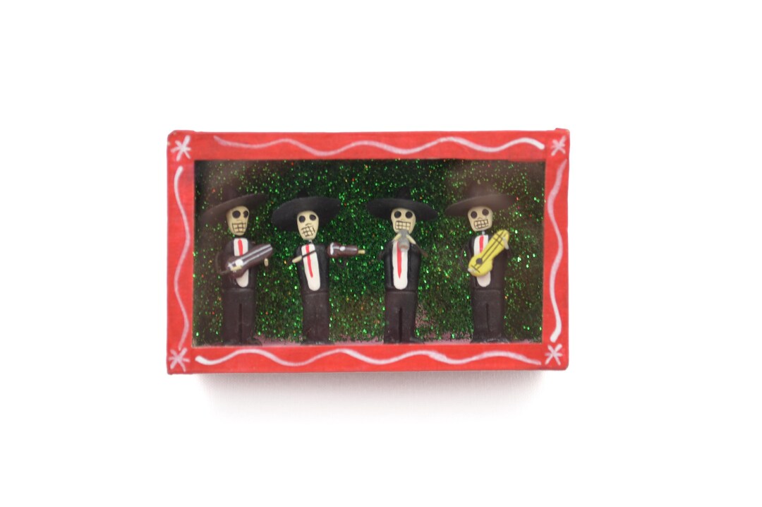 Miniature Mariachi Band Skeleton Diorama Day of the Dead - Made in ...