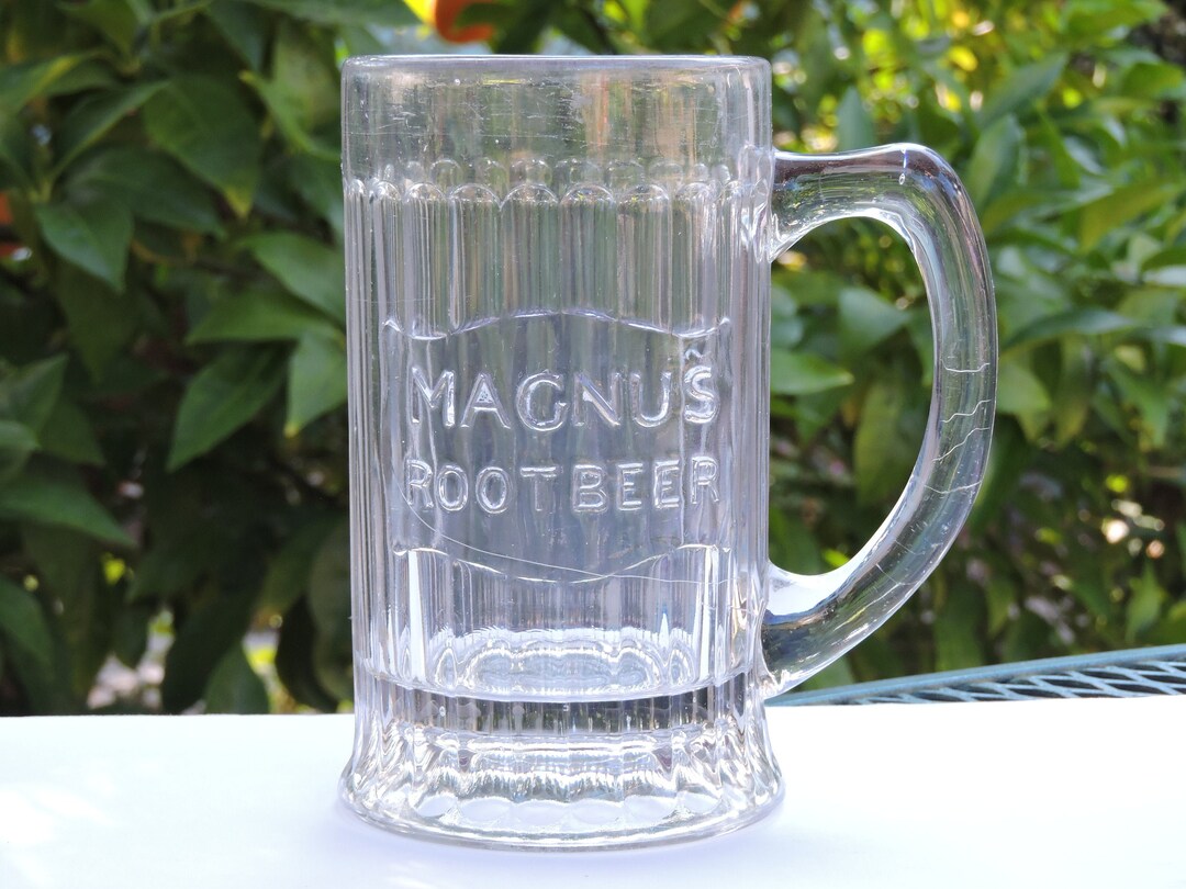 Antique C.1910's Magnus Root Beer Mug - Thick Glass Mug With Embossed ...