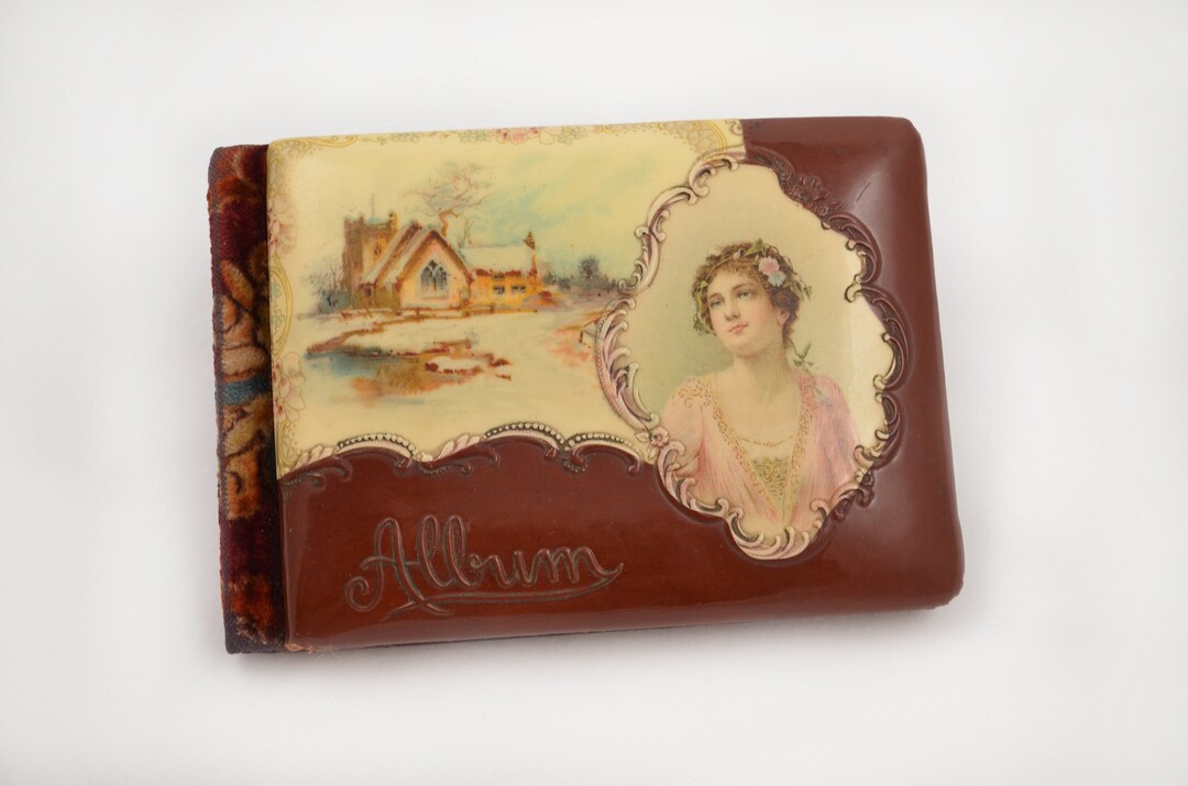 Antique Early 1900's Victorian Autograph Album Celluloid & Print ...