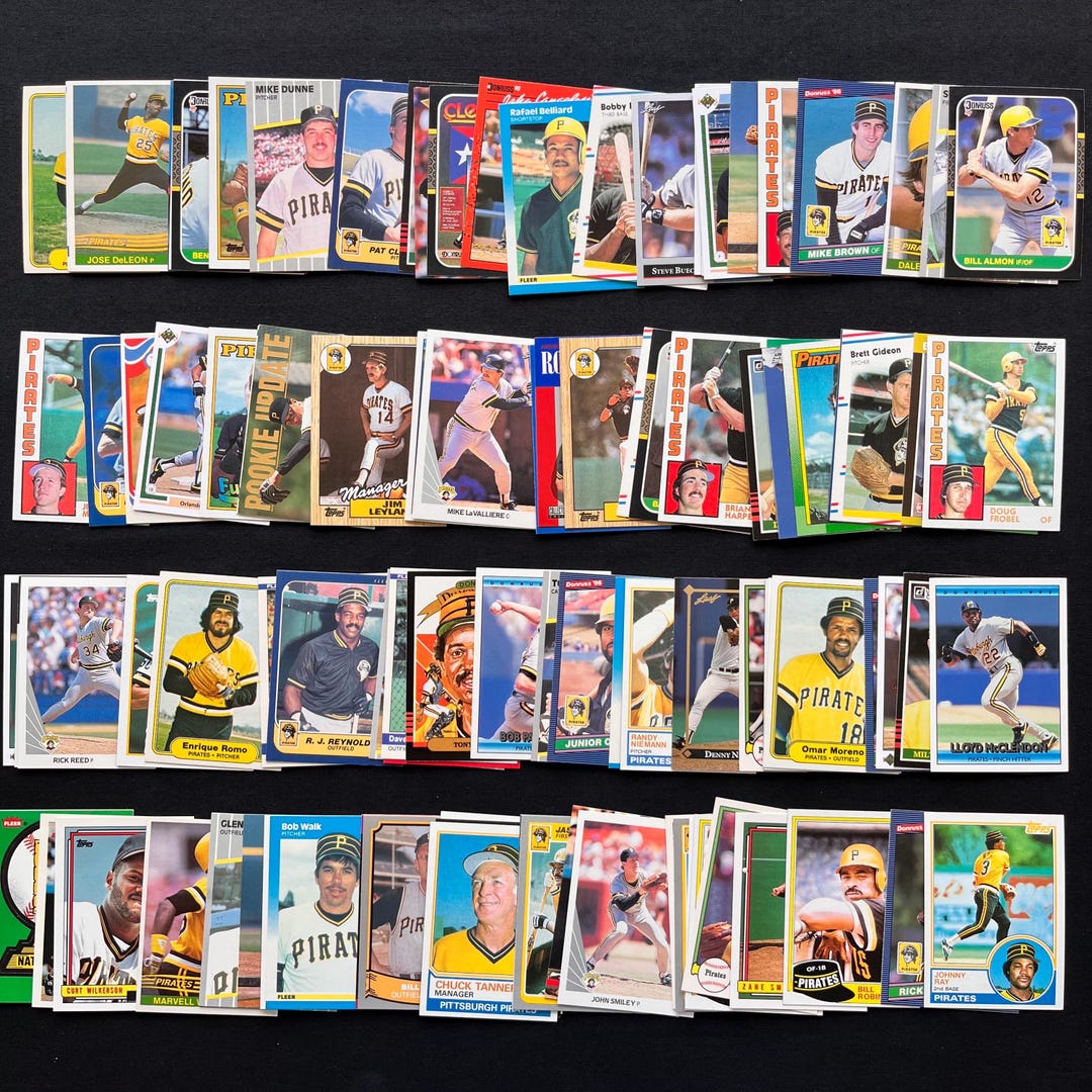 Pittsburgh Pirates - Lot of 100 Assorted Vintage Baseball Cards - 1980s ...