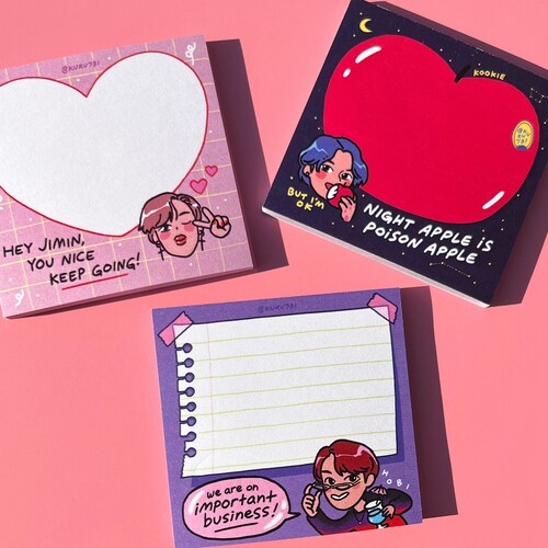 BTS Motivational Sticky Notes set of 3 - Etsy