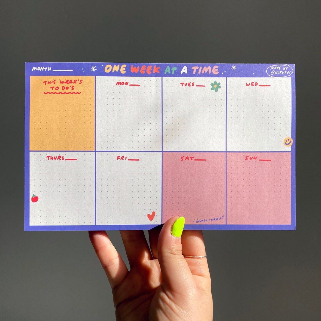 One Week at A Time Weekly Planner - Etsy