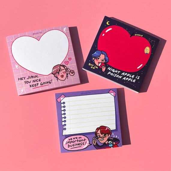 BTS Motivational Sticky Notes set of 3 | Etsy