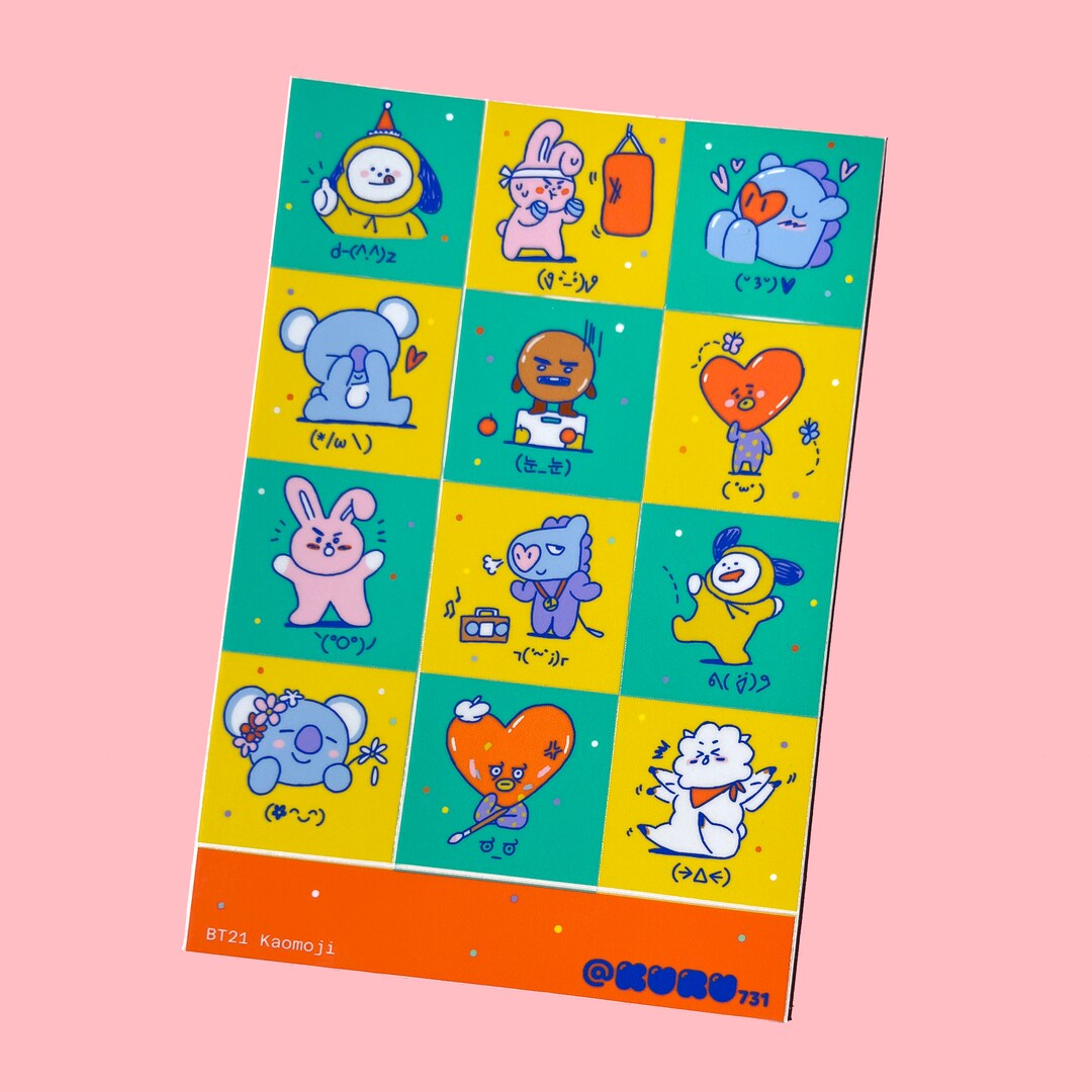BT21 Emoji Sticker Sheet - Etsy