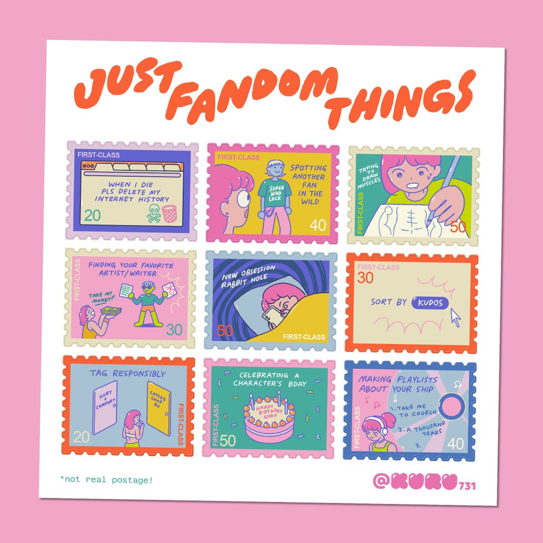 Fandom Things Stamp Sticker Sheet - Etsy