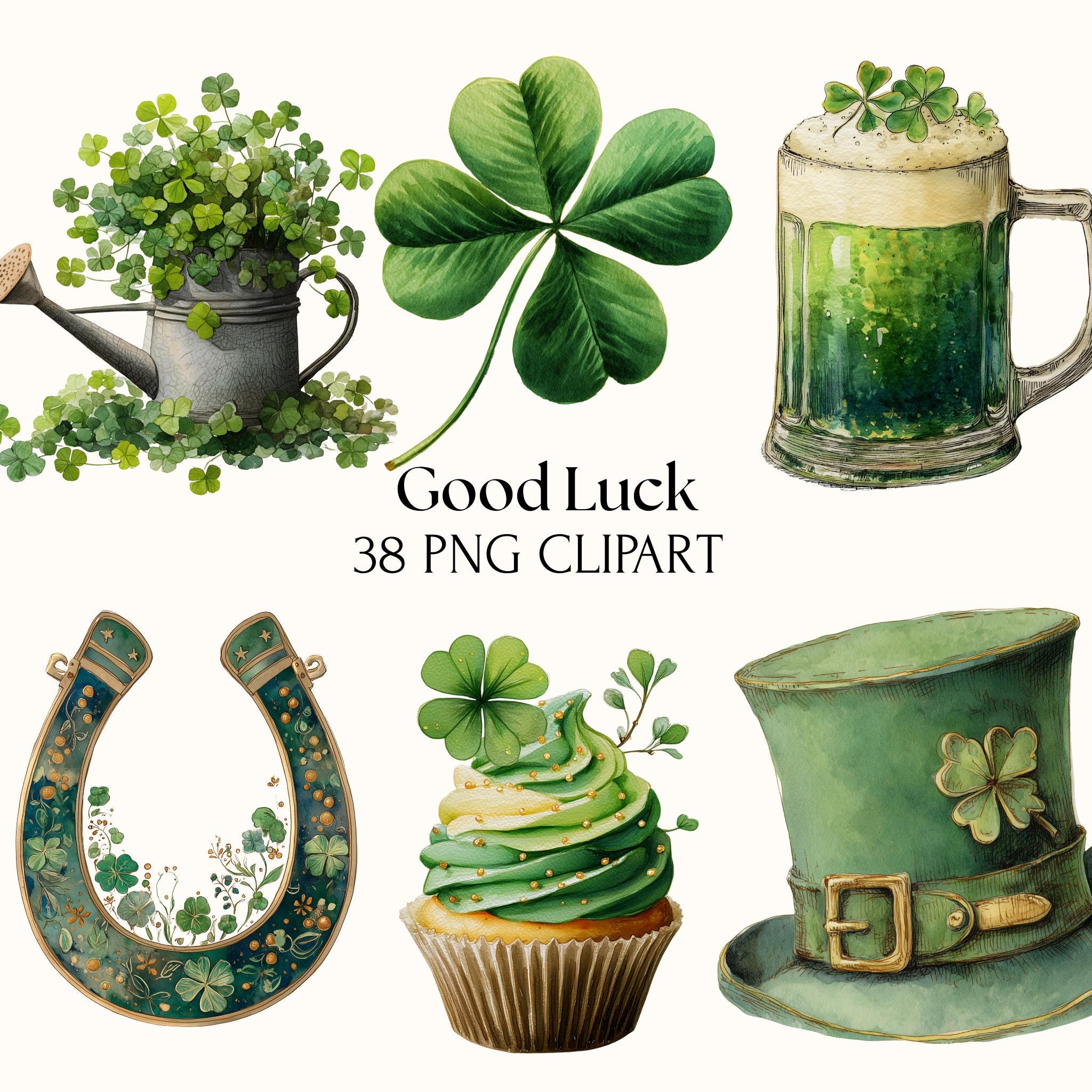 Saint Patrick's Day - Watercolor PNG Clipart Bundle, 38 Lucky Clover ...