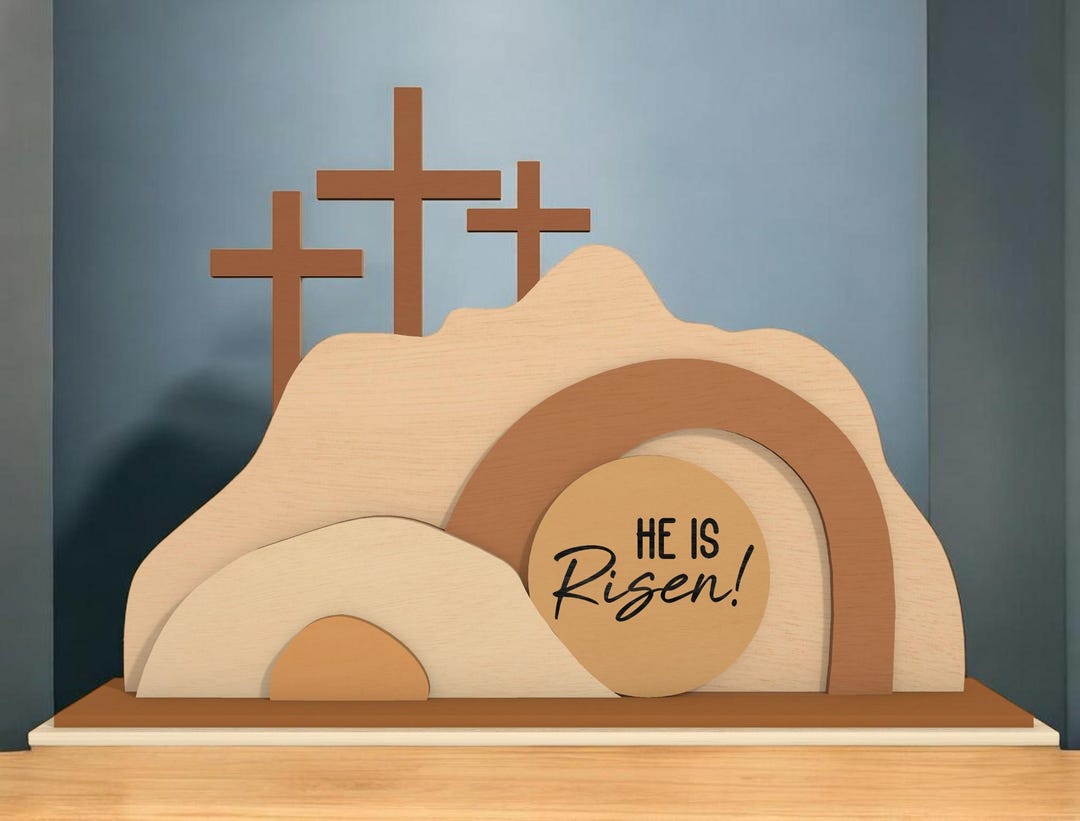 He is Risen Layered Tomb Scene | Easter Decor Laser Cut File (digital ...