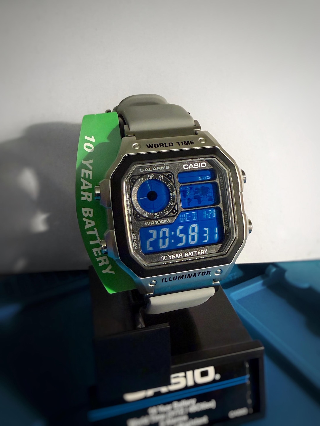 Casio AE1200WH – Negative Blue Display & White Leds - Etsy