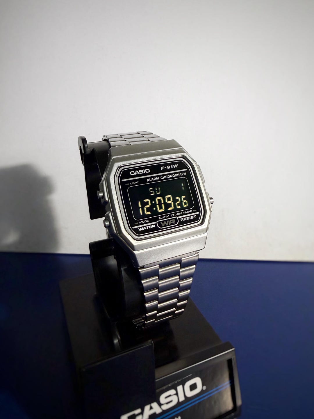 Casio F91WM-7A – Negative Display Mod & Stainless Steel Band. - Etsy
