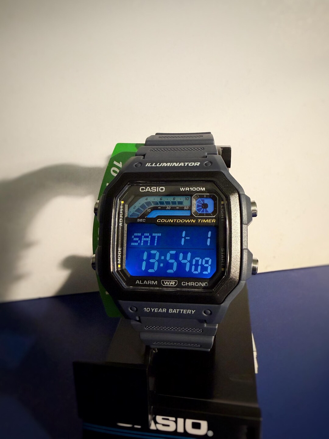 Casio WS1600H-2AV Custom Mod – Blue Gel Filter, Negative Display ...