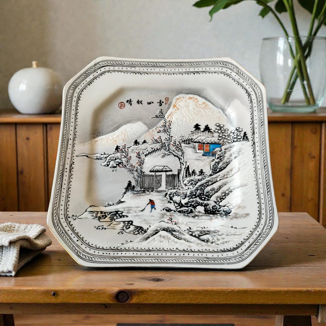 Macao Porcelain Plate Hand Painted Chinese Landscape - Etsy
