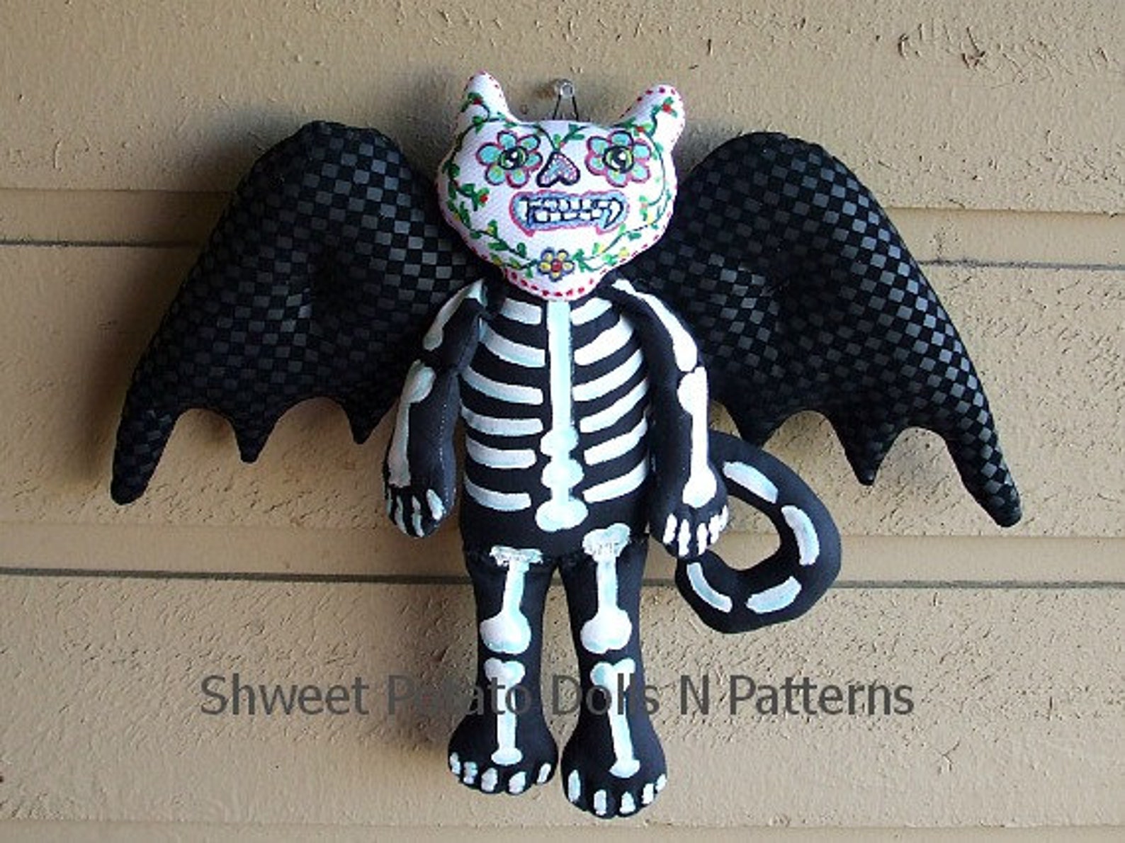 Day of the Dead Vampire Bat Cat Art Doll E Pattern Día De Muertos - Etsy