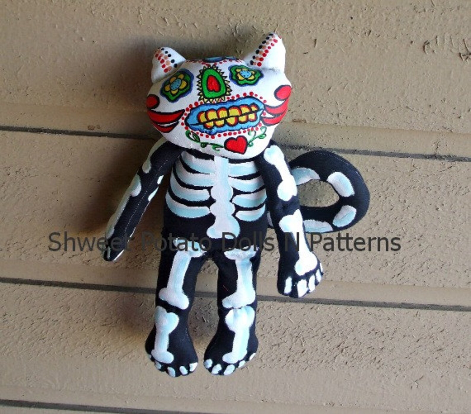 Day of the Dead Vampire Bat Cat Art Doll E Pattern Día De Muertos - Etsy
