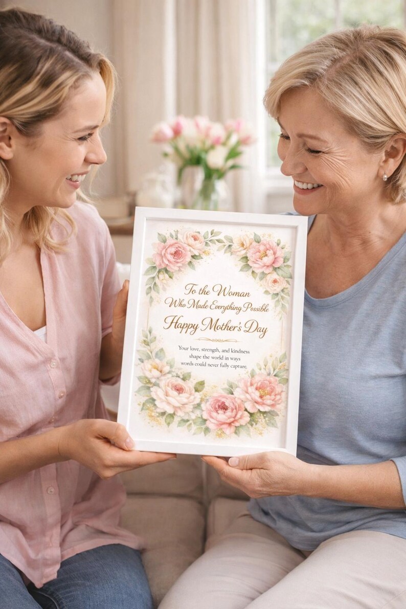 Elegant Mother’s Day Printable Card Floral Watercolor Peonies Roses ...