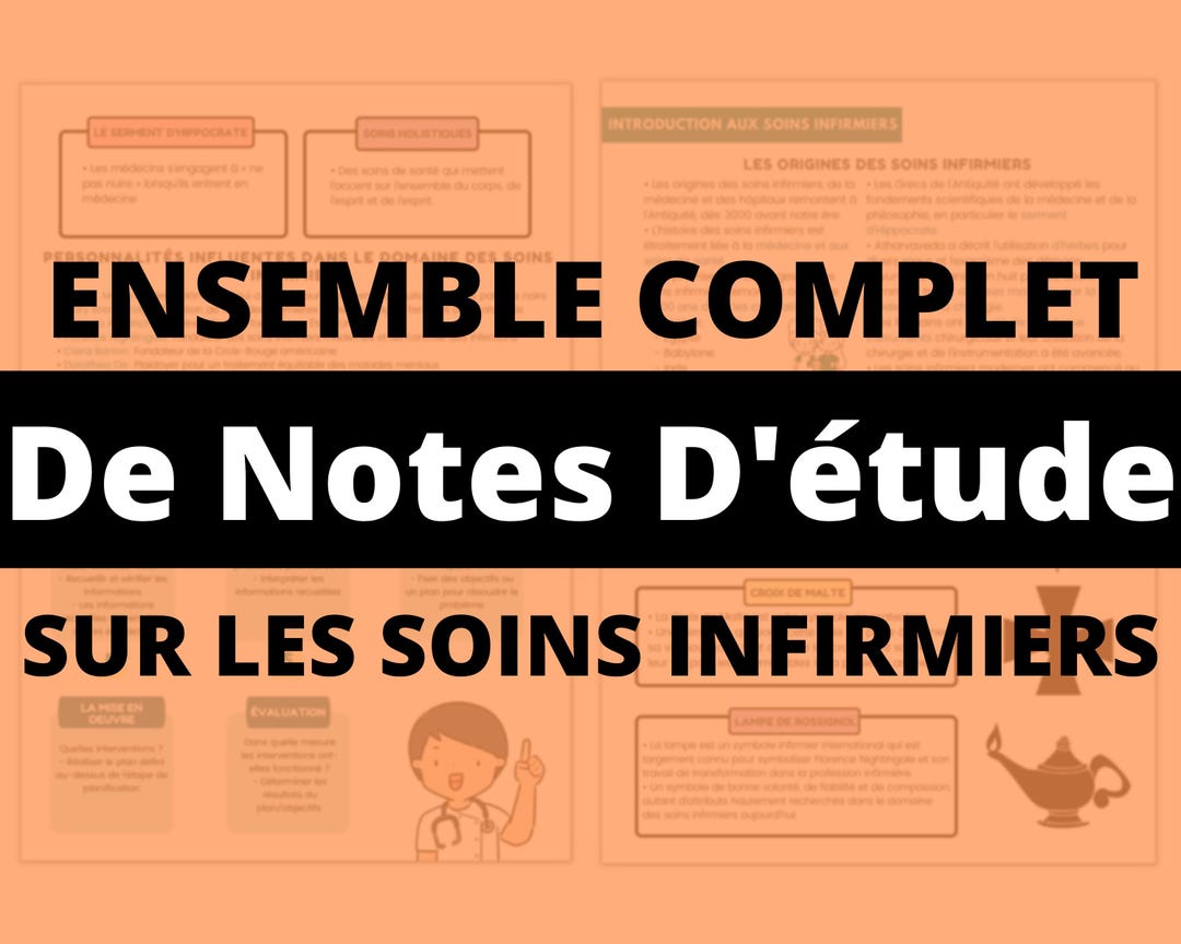 Ensemble Complet De Notes D'étude Sur Les Soins Infirmiers | 300+ Pages ...